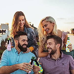 Sublimation Blanks Beer Bottle Insulator Sleeve, 12 Pack 12oz Standard Beer Bottle Cooler Covers Zip-up Bottle Jackets Personalized Sublimation Neoprene Sleeves for Summer Pool Beach Party Favors