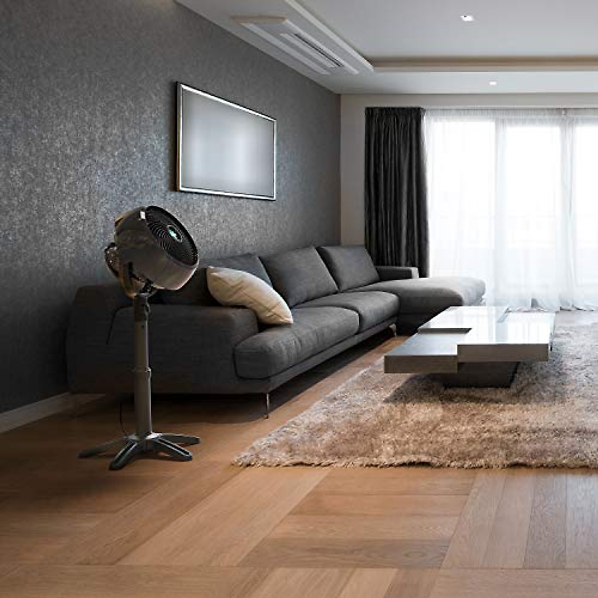 Vornado 7803 Large Pedestal Whole Room Air Circulator Fan with Adjustable Height, 3 Speed Settings, Removable Grill for Cleaning, Black & 723 Full-Size Whole Room Air Circulator Fan