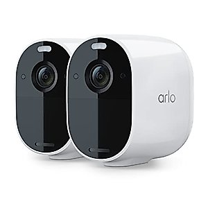 Arlo Essential Spotlight Camera - 2 Pack - Wireless Security, 1080p Video, Color Night Vision, 2 Way Audio, Wire-Free, Direct to WiFi No Hub Needed, Compatible with Alexa, White - VMC2230