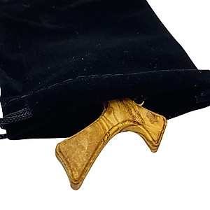 Amazing Saints Olive Wood Tau Cross Necklace with Black Gift Bag