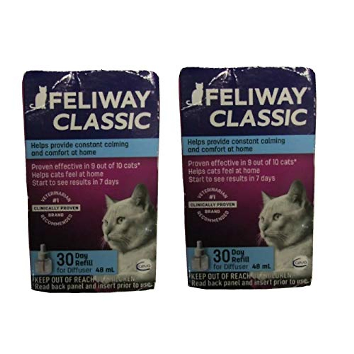 Feliway Classic Diffuser Refill for Cats | Constant Calming & Comfort at Home (2 Pack(48 ml))