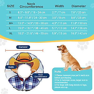 Avont Inflatable Dog Cone Collar After Surgery, Soft Dog Donut Collar to Stop Licking, E Collar Cone Alternative for Small Medium Large Dogs -Cowboy(L)