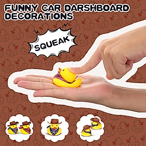 Set of 24 Cowboy Rubber Duck with Hat and Scarf, Mini Rubber Duckies Bath Party Toys Bathtub Toys Shower Birthday Swimming Party Favor, 2 Styles (Brown)