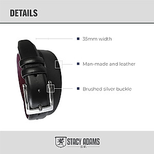 Florsheim Men's Pebble Grain Leather Belt 32MM, Brown, 40