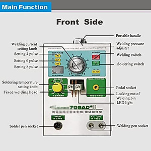 GAOMIN 709AD+ Battery Spot Welder,3.2kw Pulse Welding Machine for 18650 14500 Lithium Batteries Battery Pack,Wire-Controlled Foot Switch,for Battery Packs,Button Cells,Battery Repair