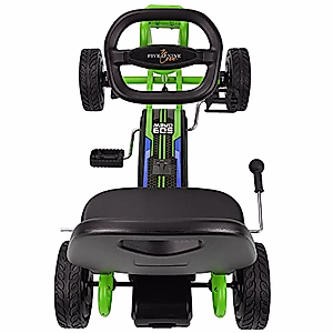509 Crew Rocket Pedal Go Kart - Green | Pedal Car | Ride On Toys for Boys & Girls with Ergonomic Adjustable Seat & Sharp Handling, Ages 4+ (U918005), Large