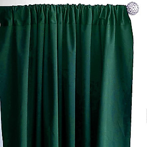Efavormart 2 Pack | Hunter Emerald Green Fire Retardant Scuba Polyester Curtain Panel Backdrops Wrinkle Free with Rod Pockets - 10ftx10ft