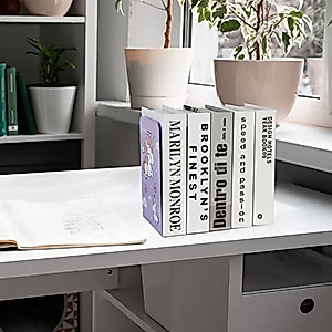 Zyners 8 Pieces Bookends, Metal Bookends for Shelves, Non-Skid Heavy Duty, Unicorn Cute Book Ends for Kids, Girls, Children(5.3 x 4 x 7.5 inches)