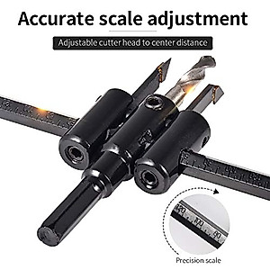 HOHXEN Adjustable Circle Hole Saw Cutter Woodworking Drill Bit,Adjustable 1-Inch to 6-Inches,Heavy Duty Wood DIY Tools(Cutting Diameter:30mm-200mm)