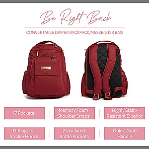 JuJuBe | Be Right Back Baby Diaper Bag Backpack - Travel Backpack for Women - Machine Washable | Tibetan Red