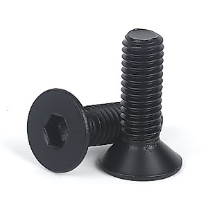 Tapping Screws,Screw Bolt,Black 304 Stainless Steel Countersunk Head Socket Head Cap Screws, M2M2.5M3M4M5M6 Flat Head Hex Socket Head Cap Screws, Small Screws,M4*6(50pcs) (Color : M5*12(20pcs))