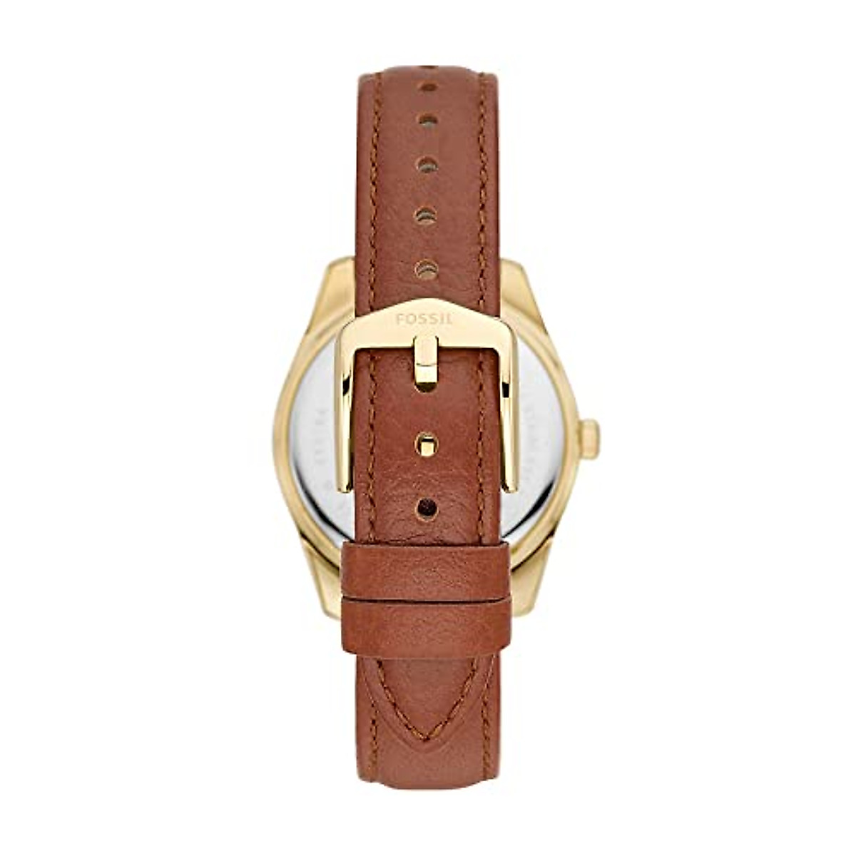 Fossil Women's Scarlette Mini Quartz Stainless Steel and Eco Leather Three-Hand Watch, Color: Gold, Brown (Model: ES5184)