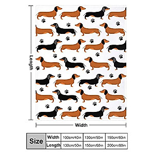 Dachshund Throw Blanket Bedding Super Soft Warm Flannel Blankets for Kids Adults Bedroom Living Room Sofa 50"x40"