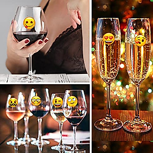 MORCART 84pcs Resuable Emoji Funny Icons Stickers Decorative Drink Marker, Party Gift, Personalized Your Life, Removable & Washable
