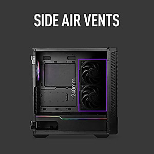 MSI MPG Velox 100R - Mid-Tower Gaming PC Case - Tempered Glass Side Panel - 4 x 120mm ARGB Fans - Liquid Cooling Support up to 360mm Radiator - Mesh Panel for Optimized Airflow