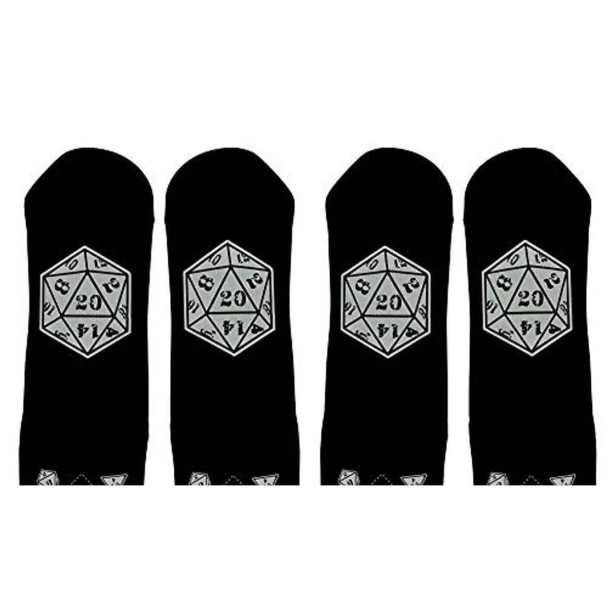 Nerd Gifts D20 Gift Set Lucky Gamer Socks Crit Hit Socks Natural 20 RPG 2-Pairs Novelty Crew Socks