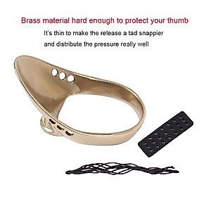 SOPOGER Archery Thumb Ring Handmade Brass Thumb Draw Release Finger Tab Bow Finger Guard Traditional Recurve Bow Hunting Finger Protector Shooting Ring Safety Accessories (20#)