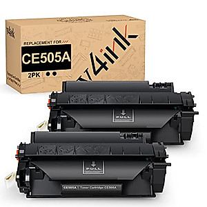 v4ink 2PK Compatible Toner Cartridge Replacement for HP 05A CE505A Toner Cartridge for use in HP P2035 P2035n P2055dn P2055 P2055d , Pro 400 m401n m401dne m401dw MFP M425dN M425dw Printer Ink