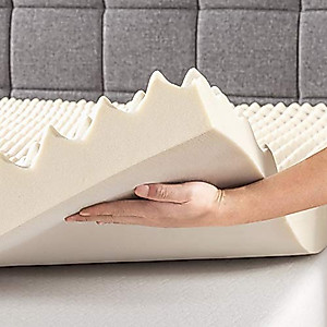 Best Price Mattress 3 Inch Egg Crate Memory Foam Mattress Topper with Copper Infusion, CertiPUR-US Certified, King,Beige