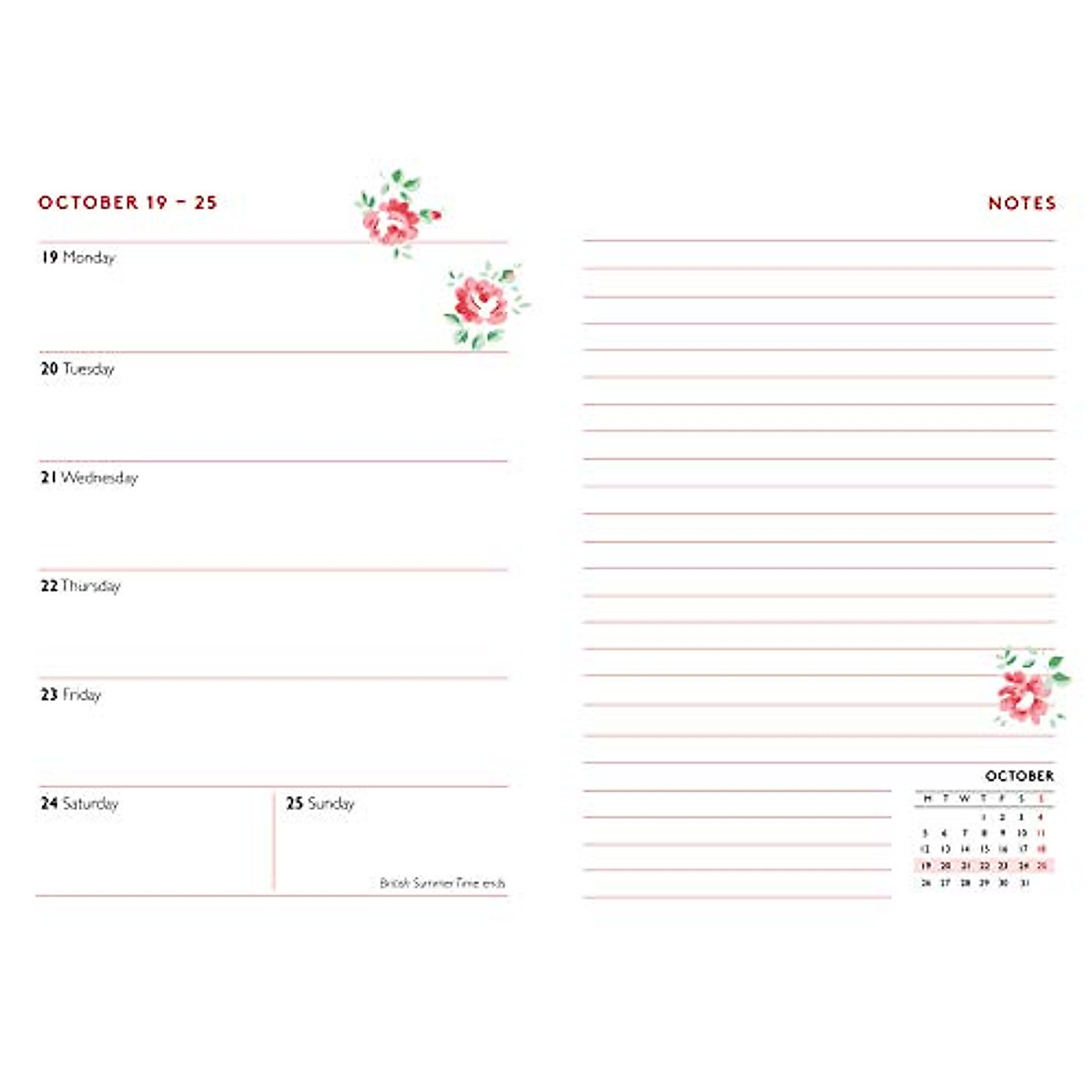 Cath Kidston Pembroke Rose A5 2020 Diary