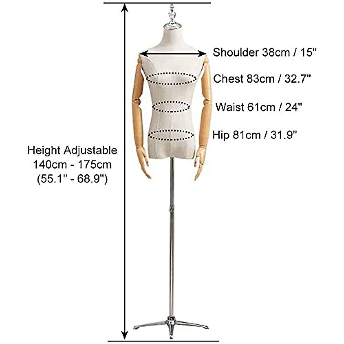 Tailors Dummy Mannequins Female Mannequin & T-Shirt Display Stand, Great for Display Large Clothing Sizes, Use for Craft Shows/Stores/Photos/Projects Dressform Mannequin