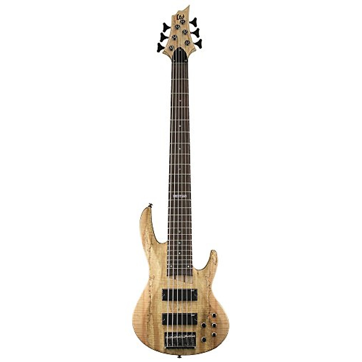 ESP LTD B-206SM Spalted Maple 6-String Bass Guitar, Natural Satin