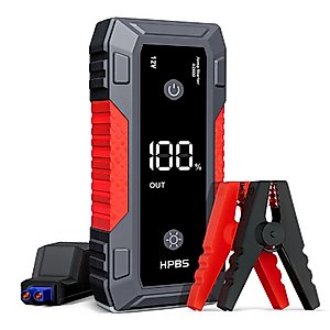 HPBS Jump Starter - 4000A Jump Starter Battery Pack for Up to 10.0L Gas and 8.0L Diesel Engines, 12V Portable Car Battery Jump Starter Box with 3.0" LCD Display (Red)
