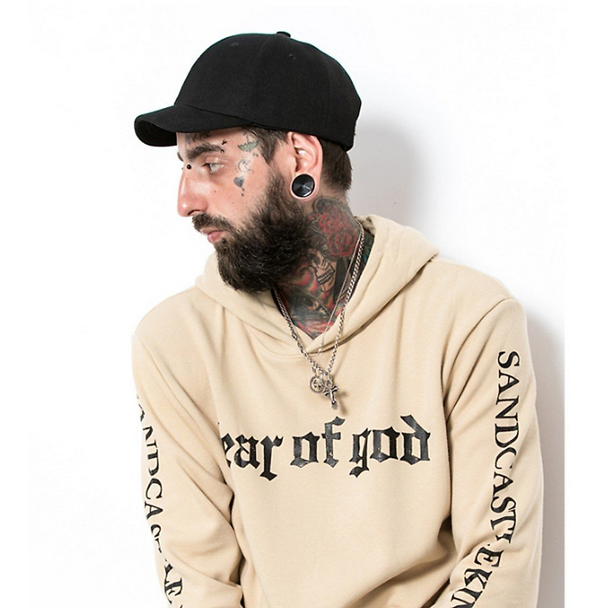 CLAPE Baseball Cap Short Brim Cotton Twill Cap Trucker/Baseball Style Cap Black