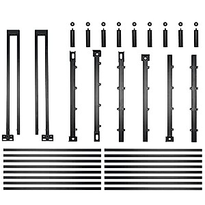 Queen Bed Frame, 7 Inch Metal Platform Bed Frame Queen Size No Box Spring Needed, Floor Bed Frame with Steel Slat Tool-Free Easy Assembly Non-Slip Mattress Foundation, 9-Leg Heavy Duty Bedframe, Black