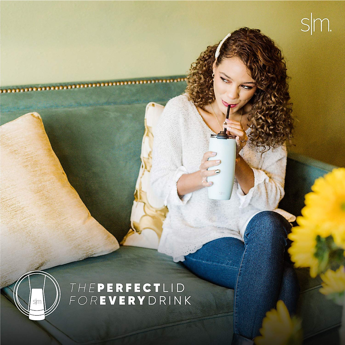 Simple Modern Travel Coffee Mug Tumbler with Flip Lid | Reusable Insulated Stainless Steel Cold Brew Iced Coffee Cup Thermos | Gifts for Women Men Him Her | Voyager Collection | 16oz | Blue Dune