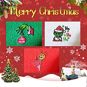 SparkEpic Large Christmas Hand Towel, 100% Cotton Christmas Kitchen Towels Dish Towels, Ultra Absorbent Drying Xmas Towels Set Gift for Bathroom Decor