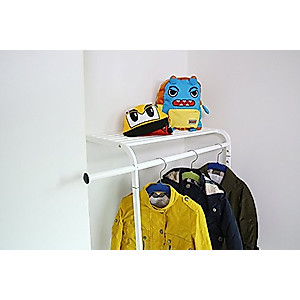 idee Free Standing Leaning Multi-Functional Coat and Shoe Rack, Space-Saving Garment Organizer, EDLR142W