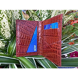 Double side Brown Crocodile Alligator leather skin Credit Cardholder, leather credit cardcase, leather creditcard cover