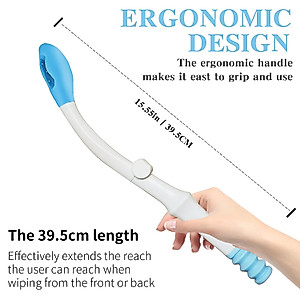 Foldable Toilet Aids for Wiping,15.7"Long Reach Comfort Toilet Wiping Aids Tools,Butt Wiper Self Wipe Assist Toilet Aids Wand,Bathroom Bottom Buddy Wiping Self Assist for Limited Mobility Elderly