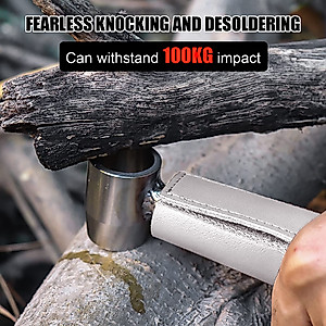 Wood Auger Drill Bit, 1.5" Survival Settlers Tools Scotch Eye Auger Bushcraft Gear And Equipment Manual Wood Auger Peg And Hole Maker Multitool With Leather Case For Camping And Outdoor Backpack (Beige)