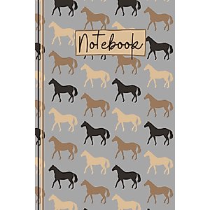 Horse Notebook: Cute Horse Lined Journal, Adorable Equestrian Gift, The Perfect Novelty Horse Gift for a Horse or Pony Rider - Grey