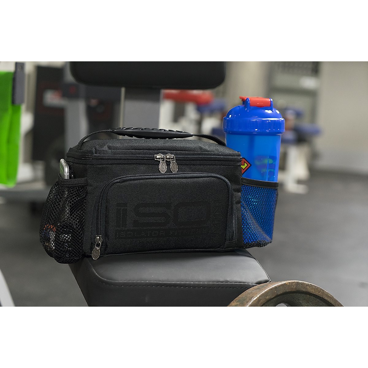 Small Meal Prep Lunch Bag ISOMINI 2 Meal Insulated Lunch Bag Cooler with 4 Stackable/Reusable Meal Prep Containers, 1 Ice Pack ISOBRICK, and 1 Shoulder Strap - Made in USA (Marine Woodland)