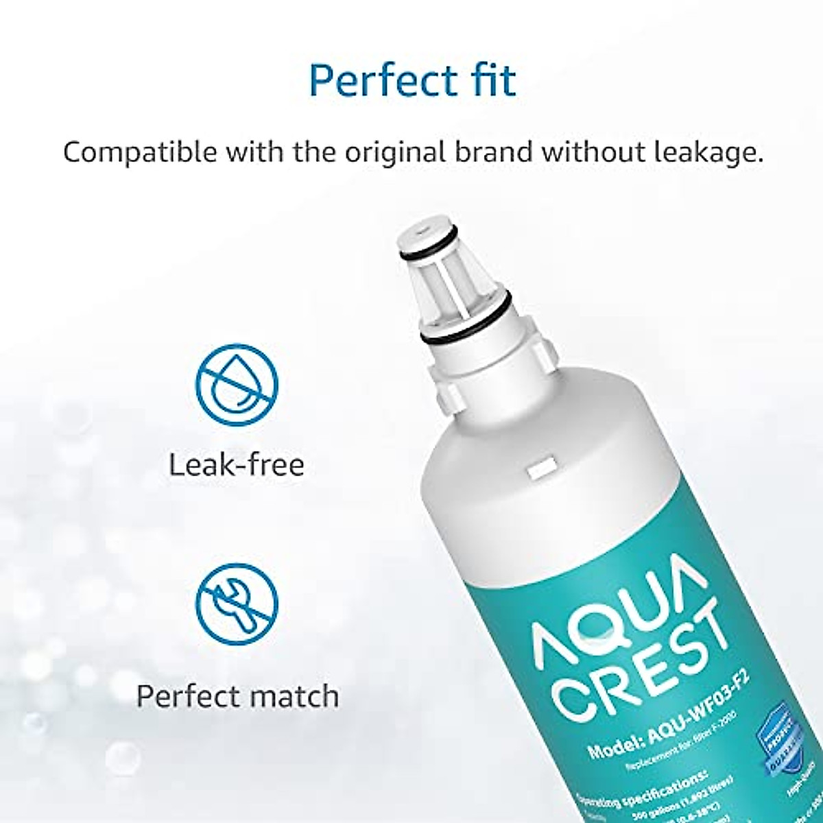 AQUA CREST F-2000 Under Sink Water Filter, Compatible with F-2000&F2000s, F-1000&F-1000S, AquaPure AP Easy C-Complete, Model No. WF03-F2
