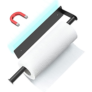 aceyoon Paper Towel Holder,Self Adhesive Magnetic Paper Towel Holder, 13inch Paper Towel Rack Wall Mount Under Cabinet with Screws，Paper Towel Bar for Kitchen Bathroom Pantry