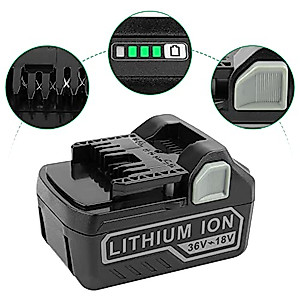 High-Output Multi Volt 6.0Ah/ 3.0Ah Battery for Metabo HPT 36V/ 18V MultiVolt Lithium Ion Battery, Slide Style 372121M /371751M