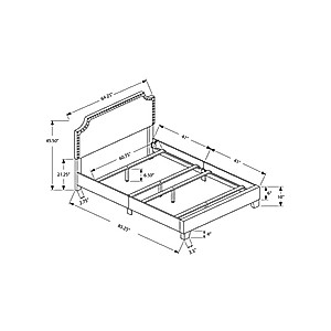 Monarch Specialties Bed Frames, Queen, Beige