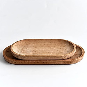 GEEKLLS Breakfast Tray Wooden Bamboo Tray Plant Flower Pot Saucer Rectangle Shape Succulent Cactus Holder Pot Tray Home Decor