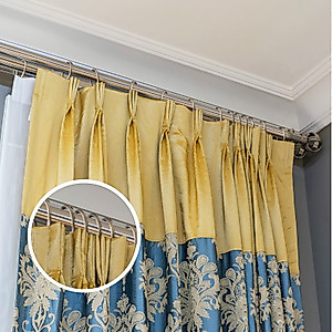 Qunclay 100 Set 1.26 Inch Metal Curtain Rings with Eyelets Curtain Hooks for Drapes and Metal Drapery Pin Drapery Hooks for Window Door Shower Bathroom Rings (Champagne)