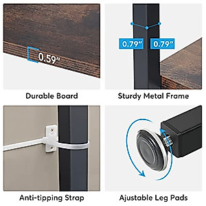 Tribesigns 6-Tier Bookshelf 71 inch Tall Bookcase, Vintage Industrial 6 Shelf Etagere Display Shelves, Open Book Storage Rack Wood Shelving Units Organizer (Brown)