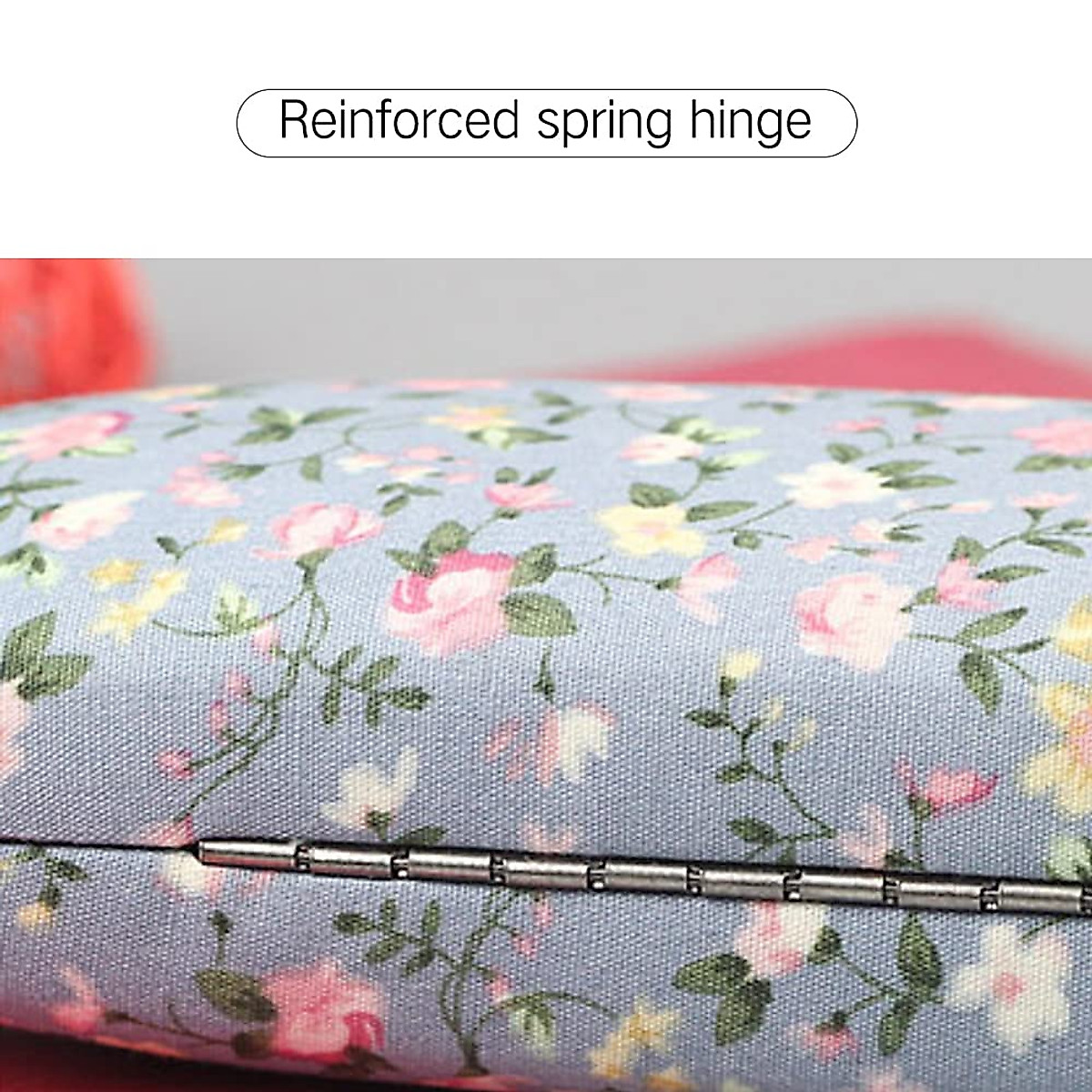 PERFECTSIGHT Hard Shell Eyeglasses Case Floral Portable Protective Glasses Case Flower Fabric Surface Eyeglass Case for Women Girls With Microfiber Cleaning Cloth (Black)