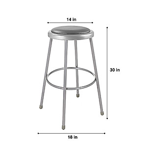 OEF Furnishings (2 Pack) Grey Vinyl Padded Stool, 30" High No Assembly Required