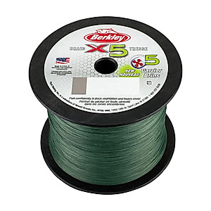Berkley x5 Braid Superline, Crystal, 10-Pound Break Strength, 328yd Fishing Line, Suitable for Freshwater and Saltwater Environments, Low-Vis Green