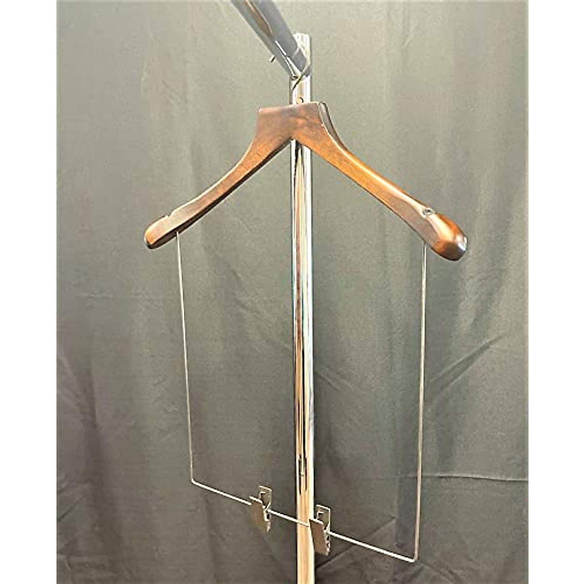 NAHANCO 17” Dark Wood Display Hanger with 16" Drop Bar, Gunmetal Clips - 12/Carton