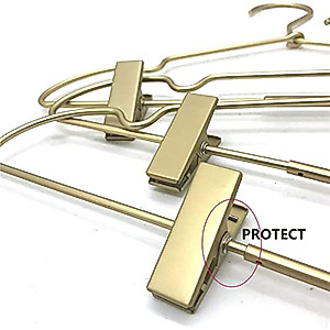 Koobay 12.6" Children Gold Clothes Hangers with Clips,10-Pack ,Coat Clothes Hangers, Standard Suit Hangers, Saving Space
