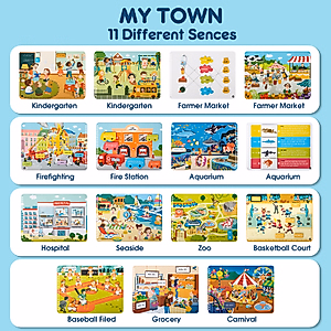 Freebear Busy Book for Toddlers, Book for Toddlers, Preshool Kindergarten Learning Activities, Autism Sensory Toys, Travel Toys, Gifts for Girls and Boys 4 5 6 7 8 Years (FantasyLand)